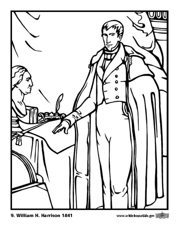 Dibujo para colorear 09 William H. Harrison - Dibujos Para Imprimir ...