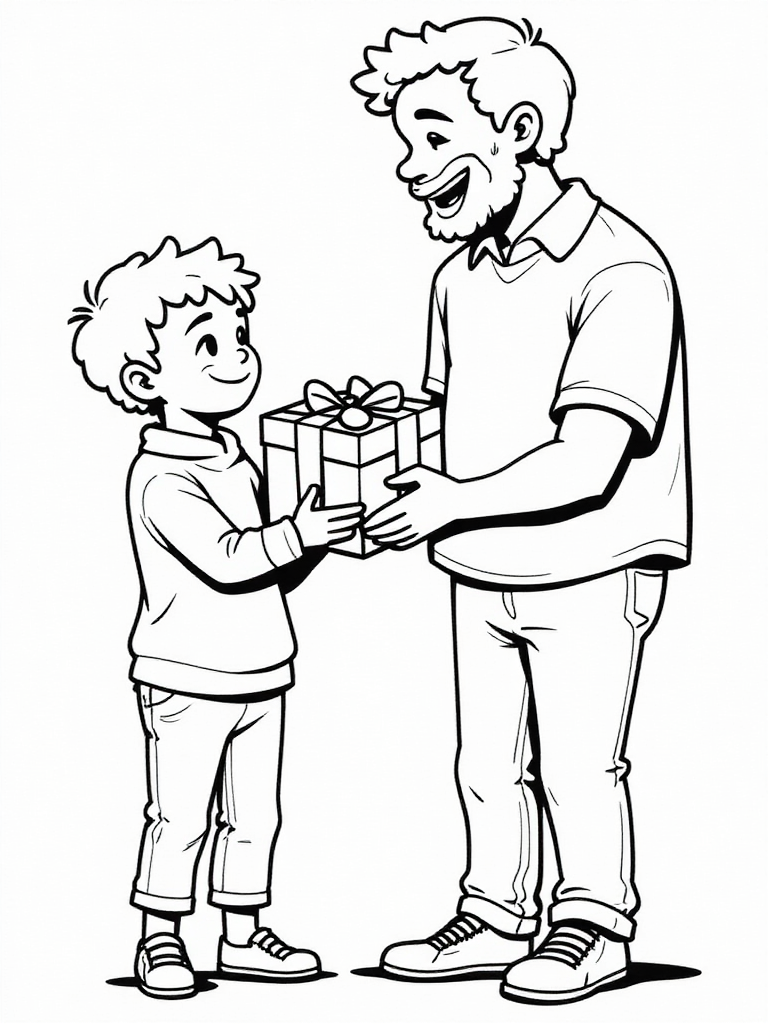 Dibujo de Día del padre hijo y padre Para Colorear - Img 32268