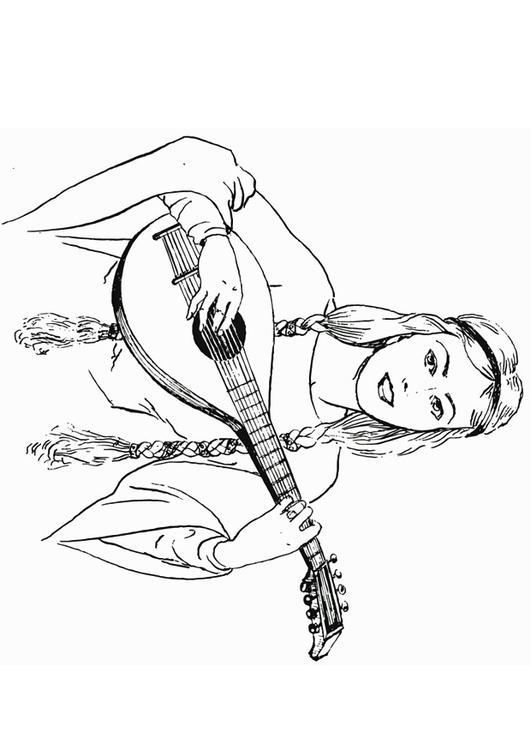 Dibujo de Láud Para Colorear - Img 13233