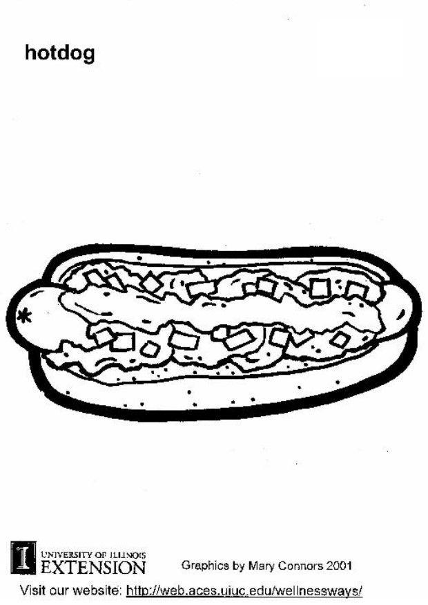 Hot Dog Para Colorear